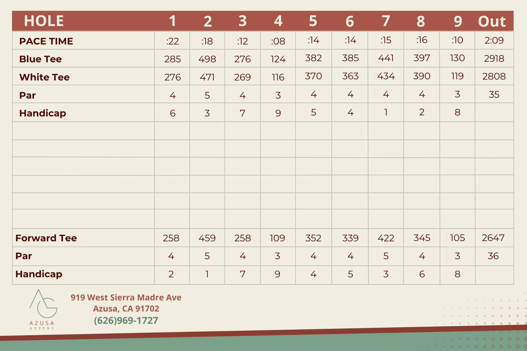 Golf & Rates | azusagreens.com